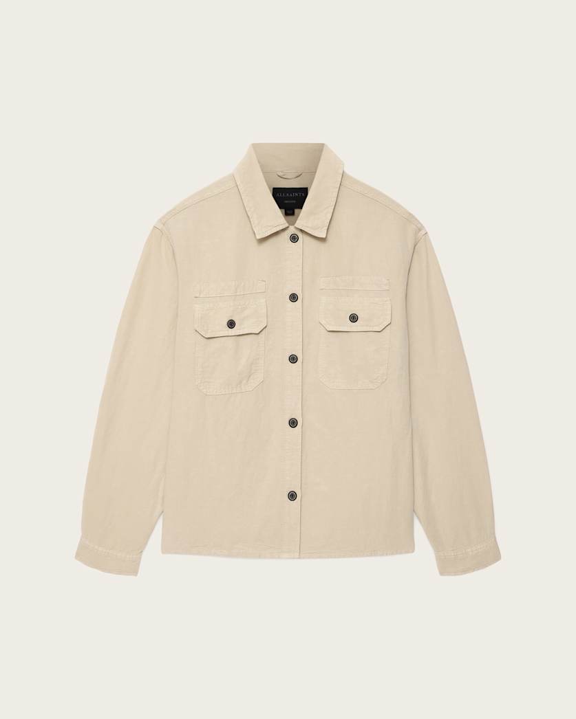Korten Linen Blend Relaxed Fit Shacket SAND BROWN | ALLSAINTS